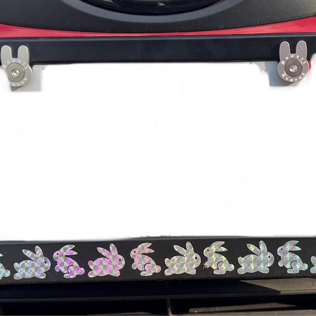 Rabbit Bunny Black License Plate Frame Pet Animal Fits Prism ...
