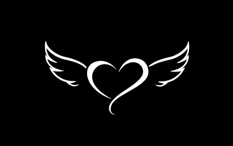 Angel Heart Angel Wings Cute Sticker Vinyl Decal Car Window Etsy