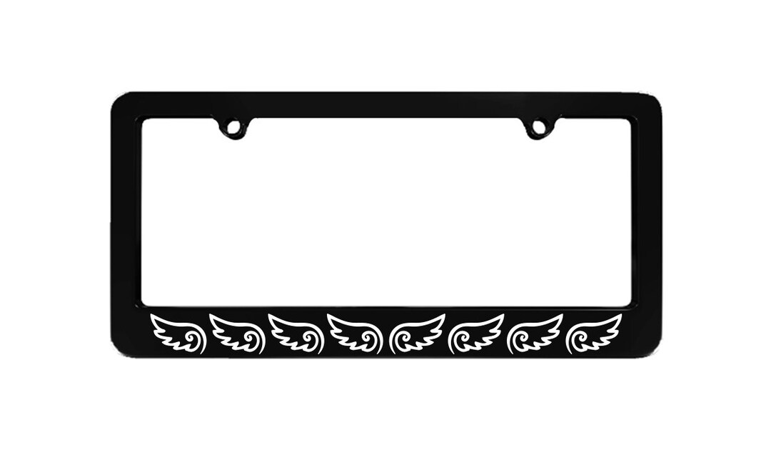 Angel Wings Black License Plate Frame Frames Fits Most North America ...