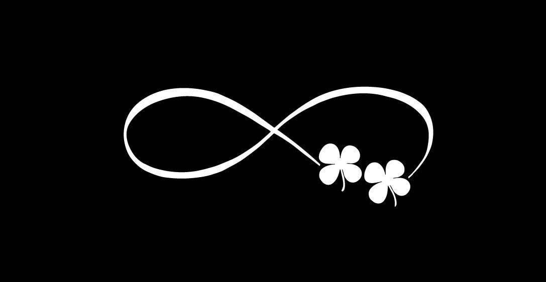 Infinity 4 Leaf Clover Lucky Charm Sticker Vinyl Decal Car Window ...