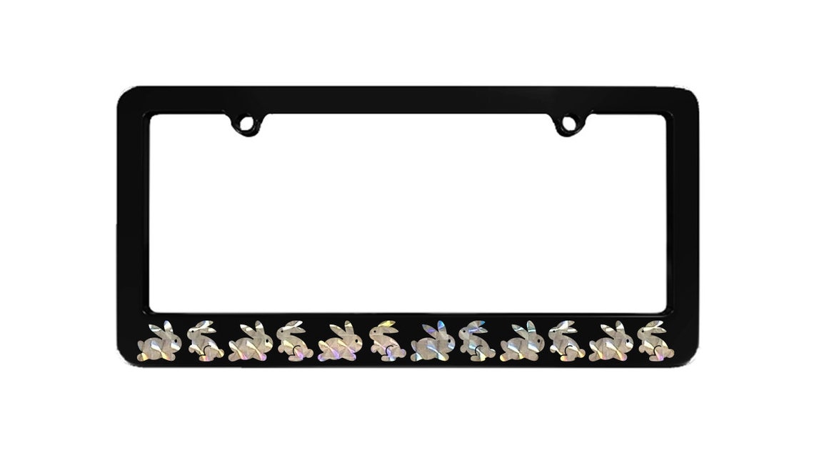 Rabbit Bunny Black License Plate Frame Pet Animal Fits Prism ...