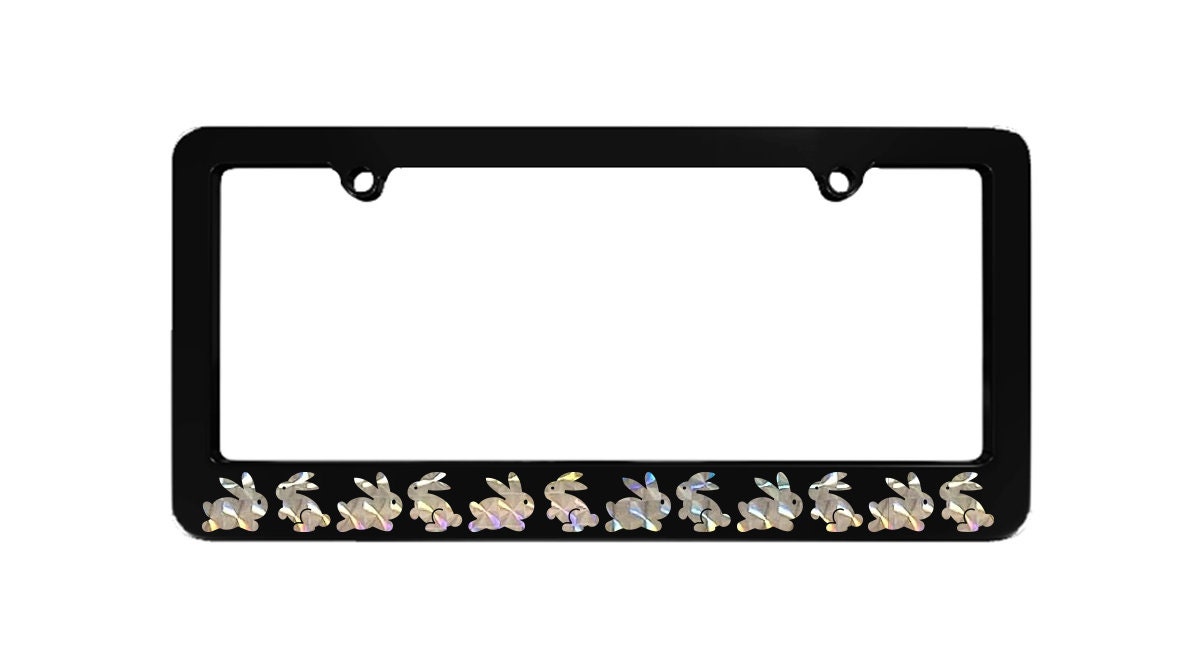 Rabbit Bunny Black License Plate Frame Pet Animal Fits Prism ...