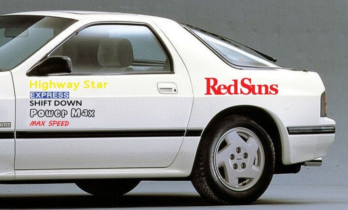 Initial D RX7 Takahasi Redsuns Side Door Decal Jdm Sticker | Etsy