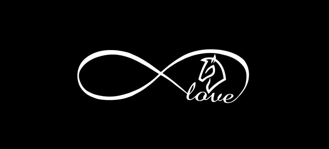 Infinity Love Horse Sticker Vinyl Decal, Car Window, Doors Bumper ...