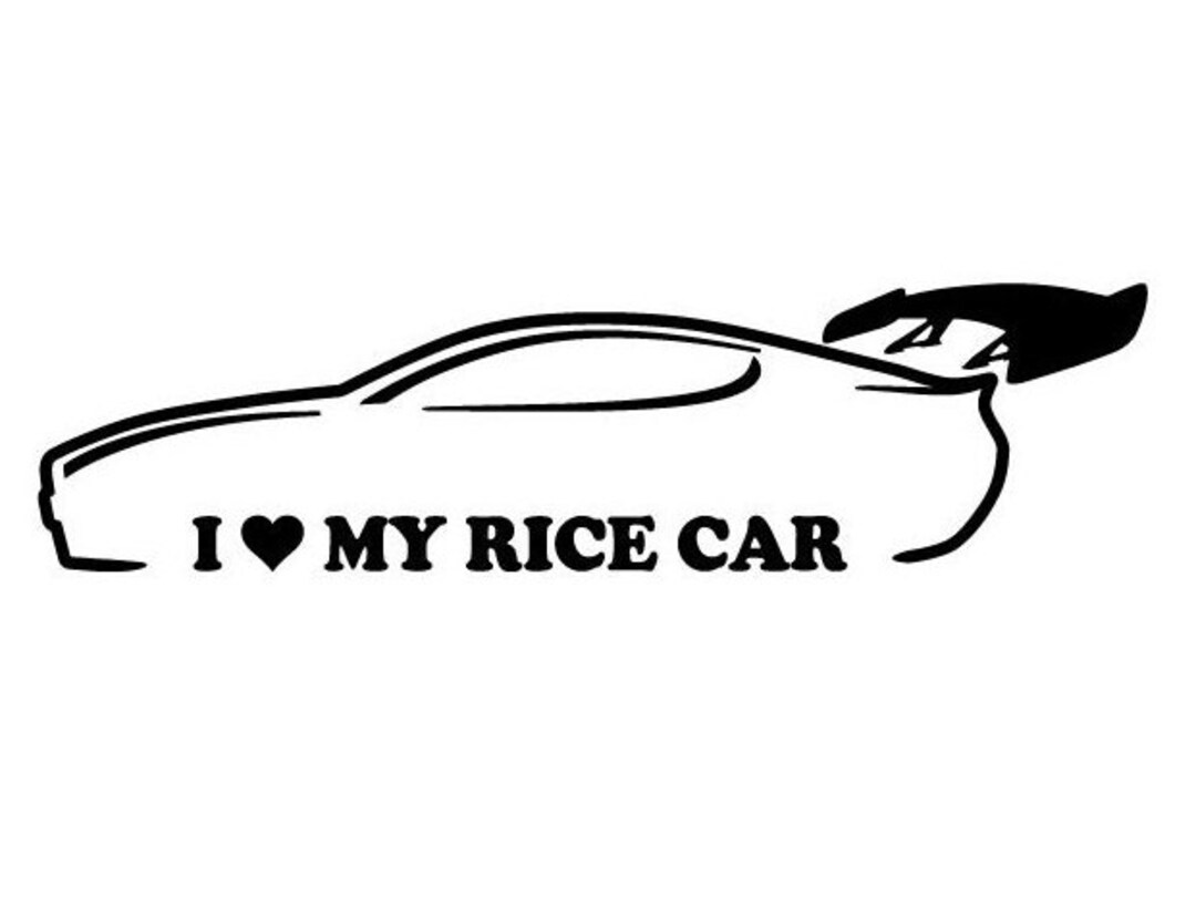 I Love My Rice Car Ricer JDM Funny Cute Sticker Vinyl Decal, Car ...