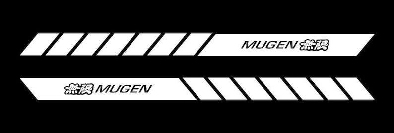 Mugen Side Body Stripes Decal Jdm Racing Sticker Vinyl Car Doors Bumper ...