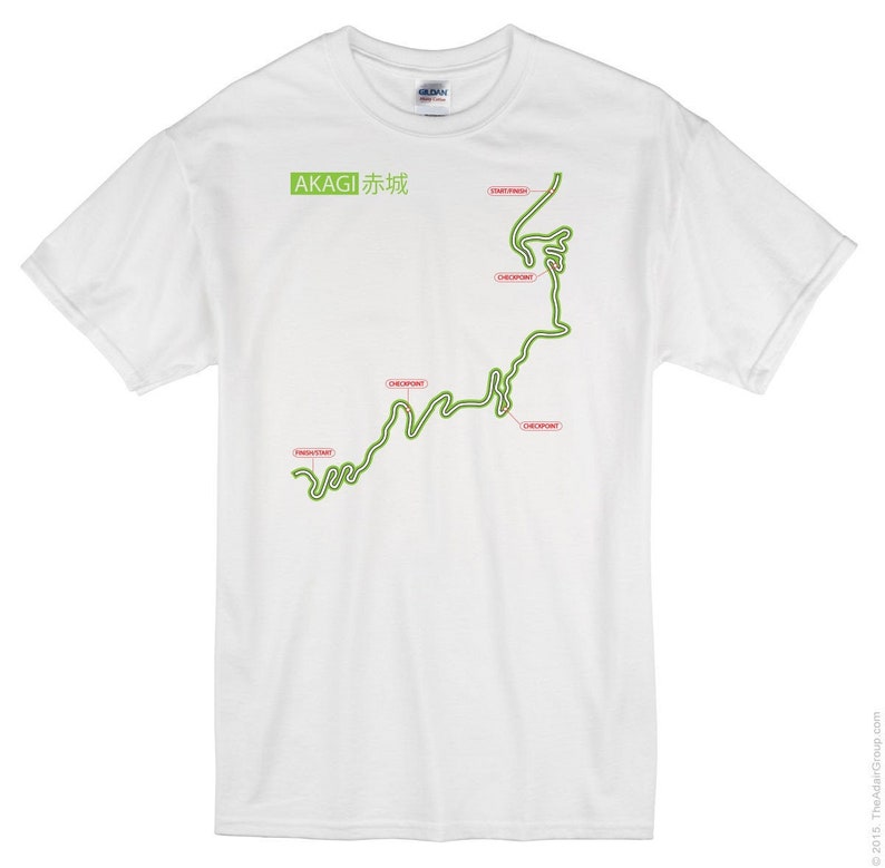 Akagi Pass Course Map Tshirt Mount Akagi Redsuns Initial D - Etsy