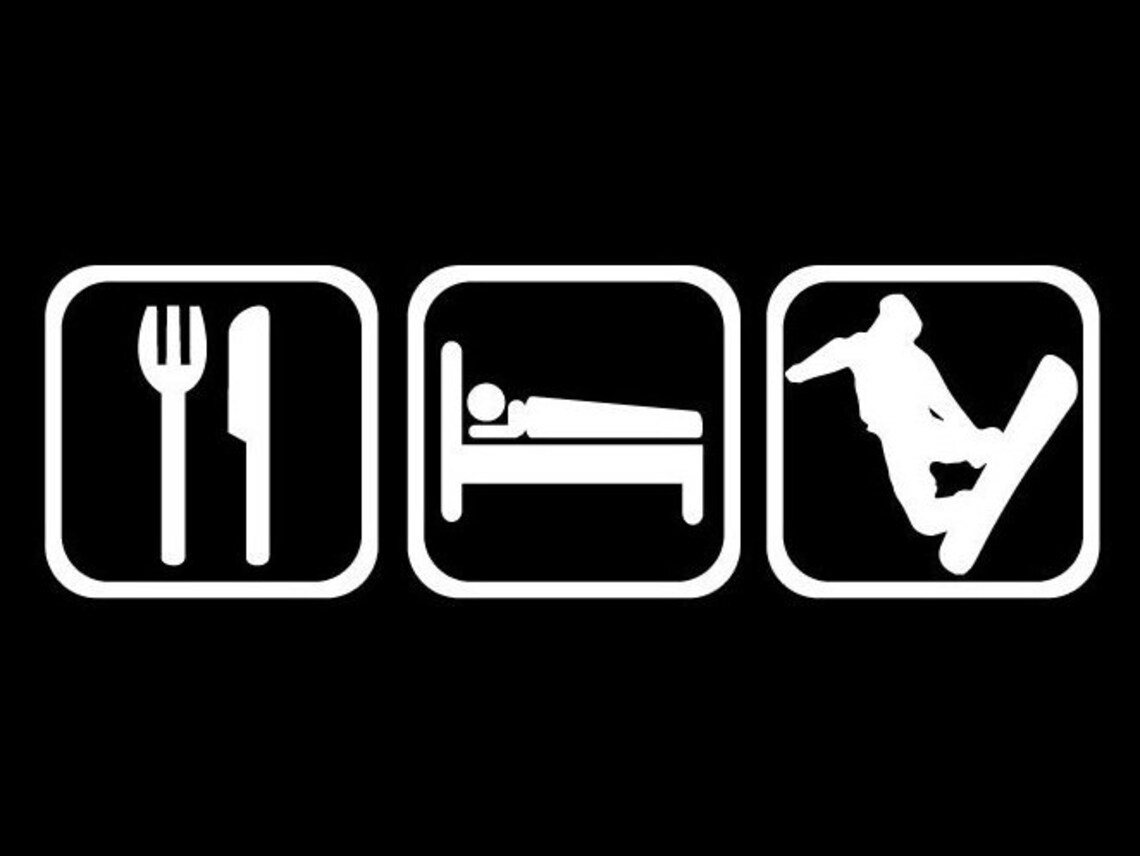 Eat Sleep Snowboard, Sticker Vinyl Decal, Car Window, Doors, Laptop ...