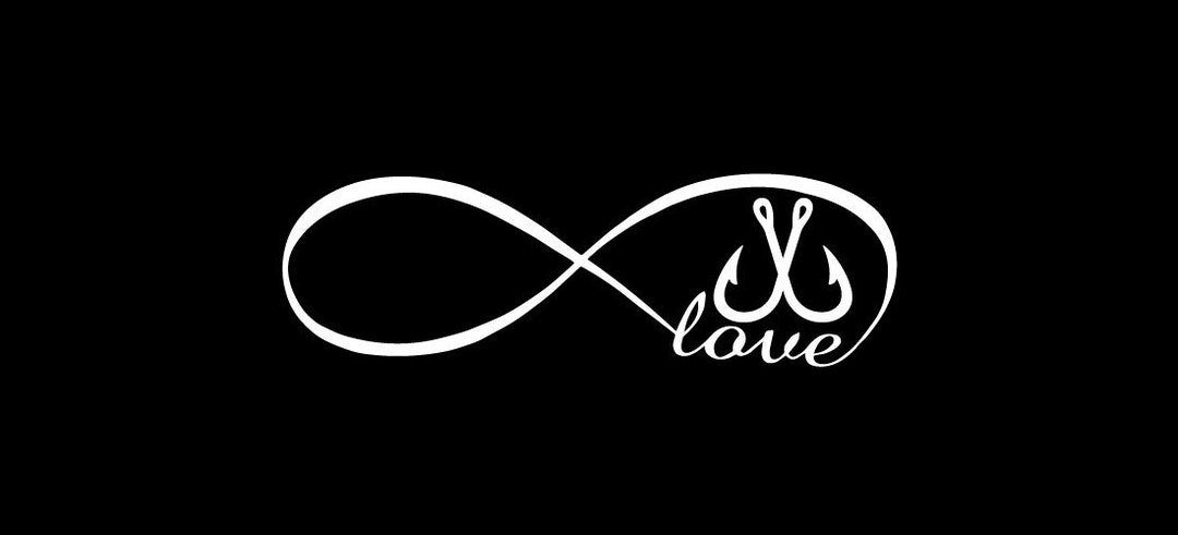 Infinity Love Fishing Hook Sticker Vinyl Decal, Car Window, Doors ...