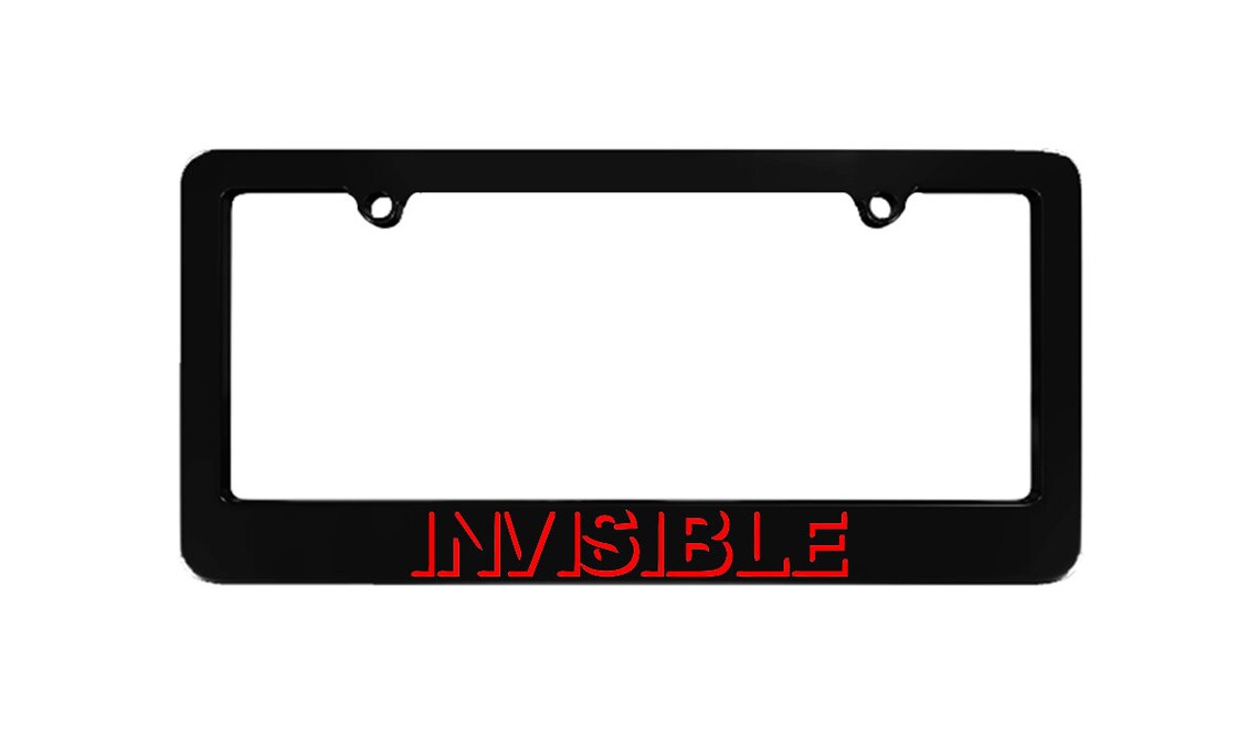 Invisible steath hidden Black License Plate Frame frames fits | Etsy