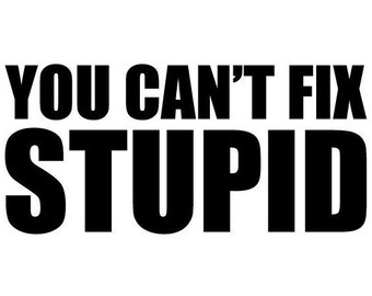You Can't Fix Stupid Sticker Funny Car Window Vinyl Decal Truck Jdm ...