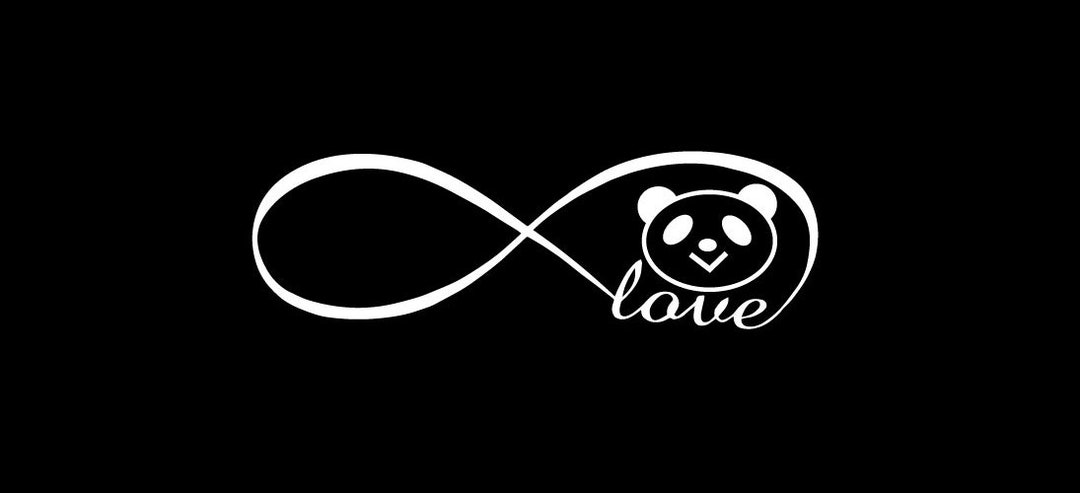 Infinity Love Panda Bear Vinyl Decal, Car Window, Doors Bumper Laptop ...