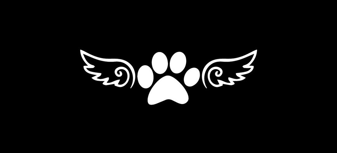 Angel Paw Dog Angel Wings Paws Sticker Vinyl Decal, Car Window, Bumper ...