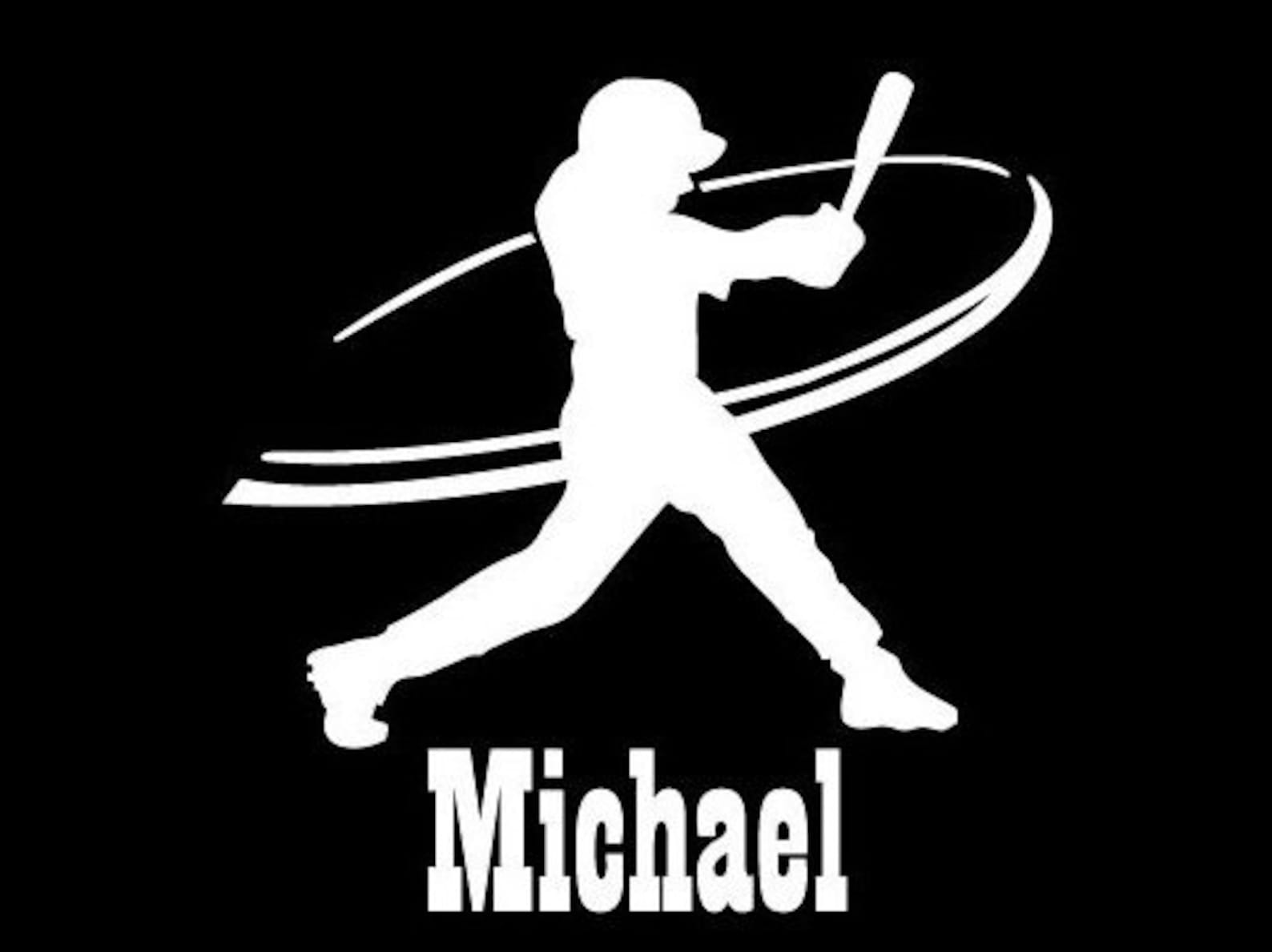 Custom Personalised Name Baseball Player Sticker Vinyl Decal Car Window ...