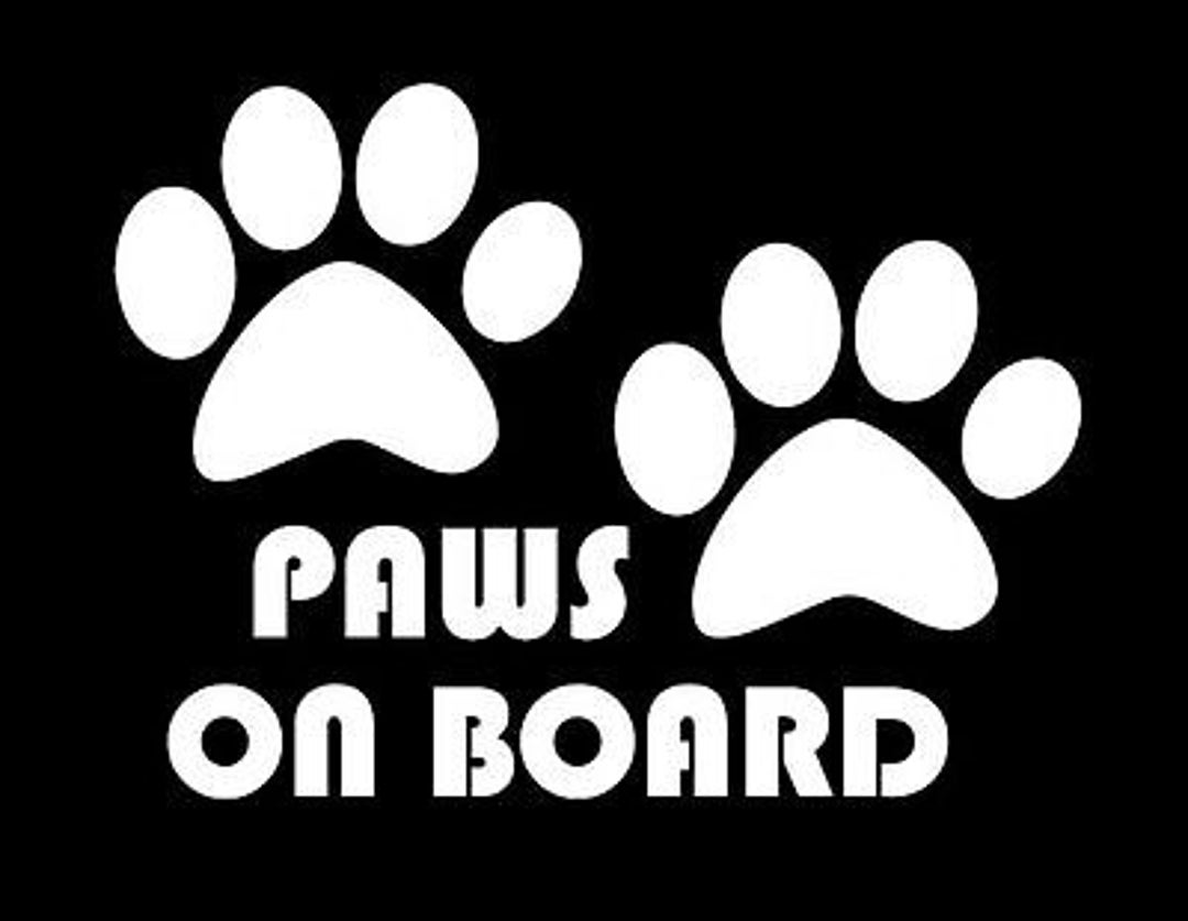 Paws on Board, Dog, Puppy, Foot, sticker Vinyl Decal, Car Window, Doors ...