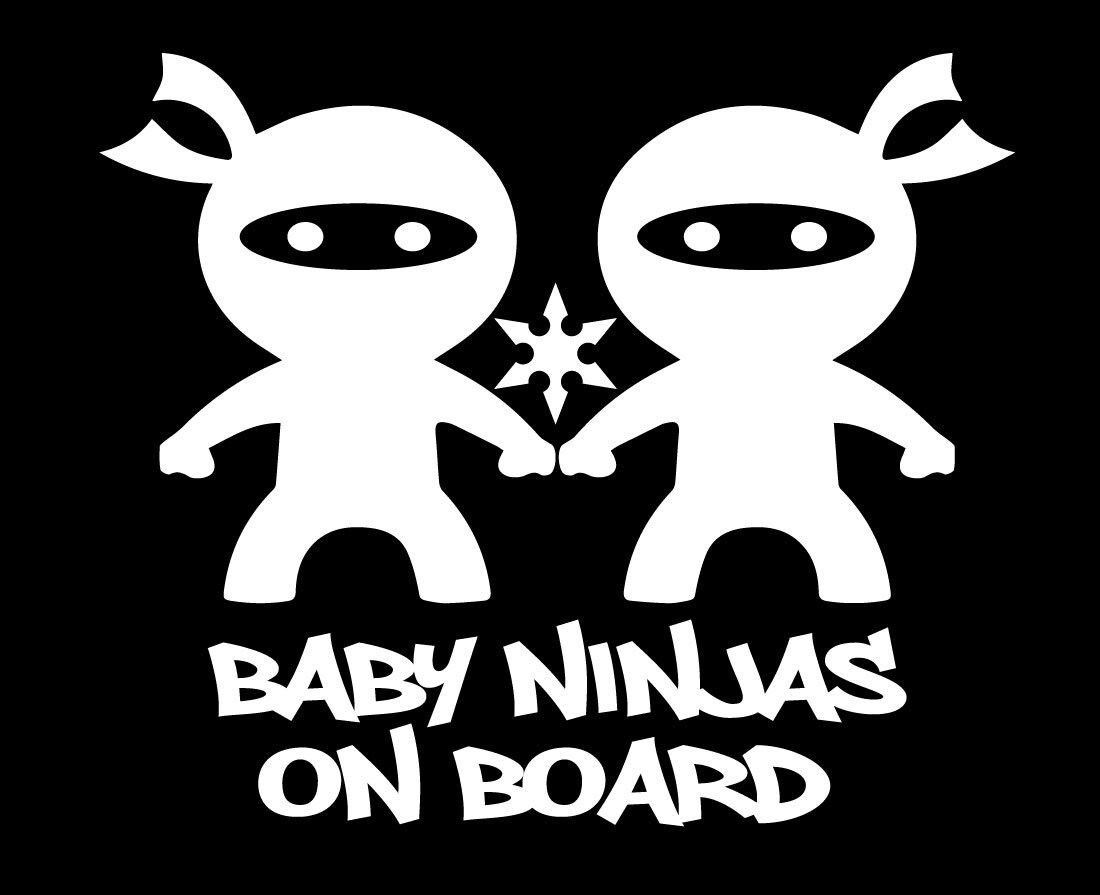Baby Ninjas on Board Infant Baby on Board Star Vinyl Decal Sticker for ...