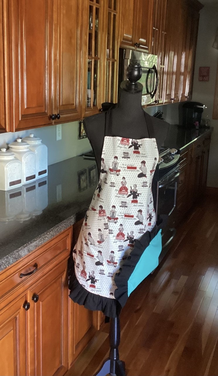 Reversible Two-Sided Premium Cotton Apron Two Aprons in One Women who ...