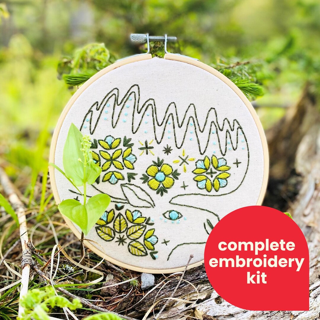 Moose Folk Complete Embroidery Kit - DIY, Beginner Friendly, Woodland ...