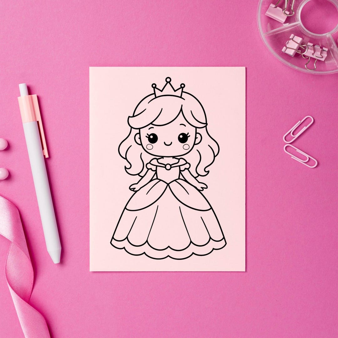 Princess Coloring Page - Kids Activity (digital Download) - Etsy
