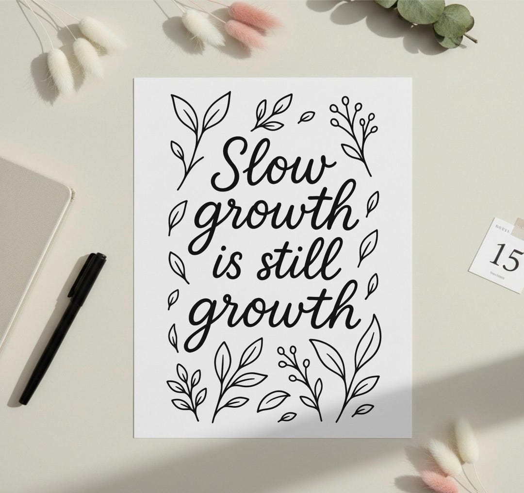 Printable Affirmation Botanical Coloring Sheet | Mindful Self-care Art ...