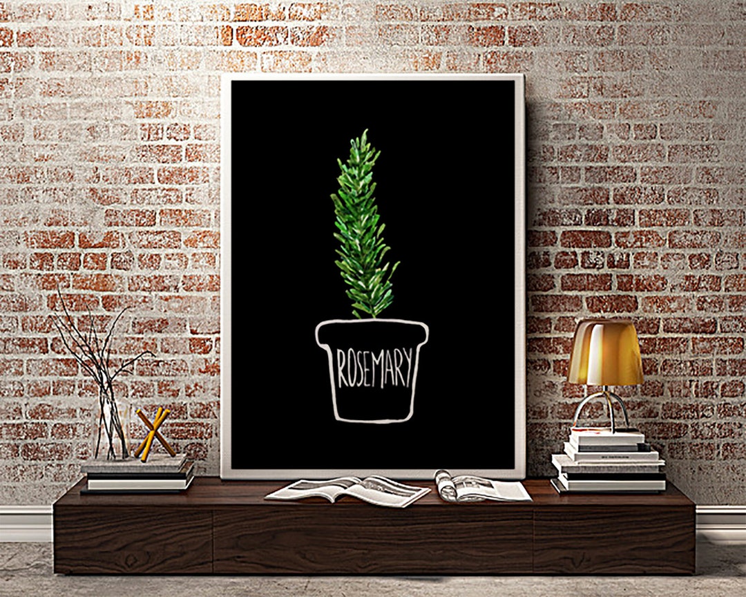 Rosemary Poster, Rosemary Art Print, Rosemary Illustration, Kitchen ...