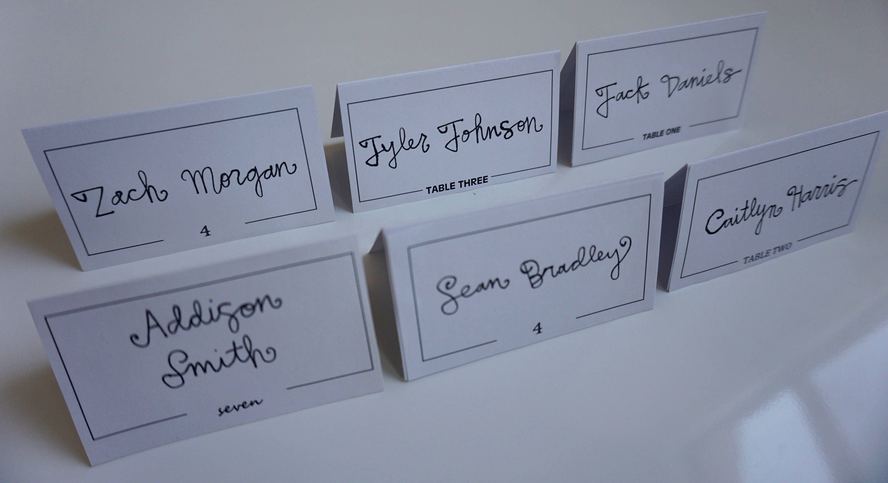 Custom Hand Lettered Place Cards White - Etsy