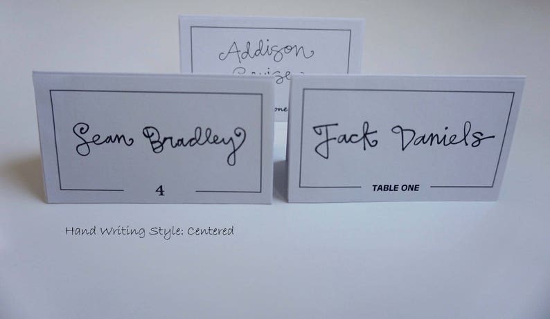 Custom Hand Lettered Place Cards White - Etsy