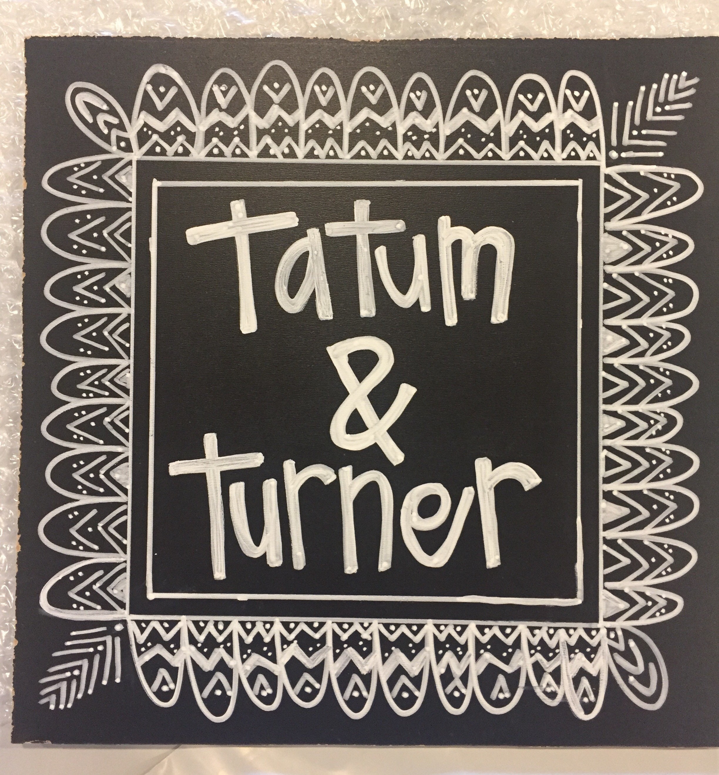 Custom Chalkboard Sign Boho Style Sign It's A Girl Couple Name Sign ...