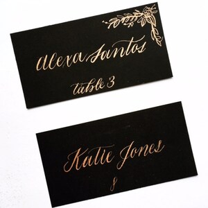 Black Calligraphy Place Cards - Etsy