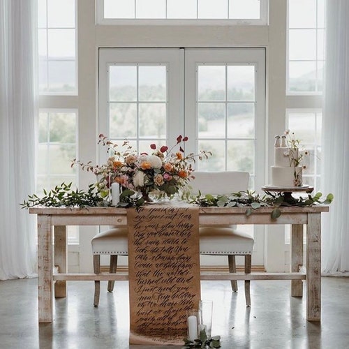 Custom Handlettered Calligraphy Kraft Paper Table Runner - Etsy Canada