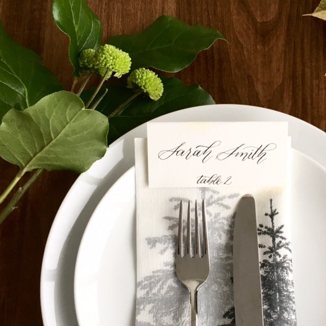 Black Calligraphy Place Cards - Etsy