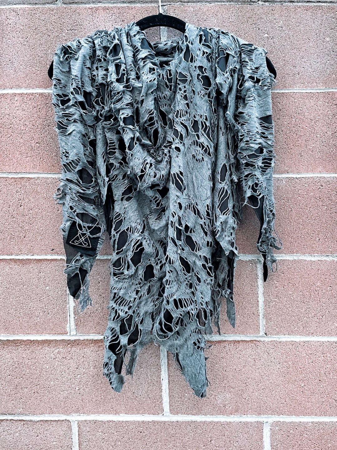 Black Scarf, Grey Scarf, Distressed Scarf, Postapocalyptic Scarf ...
