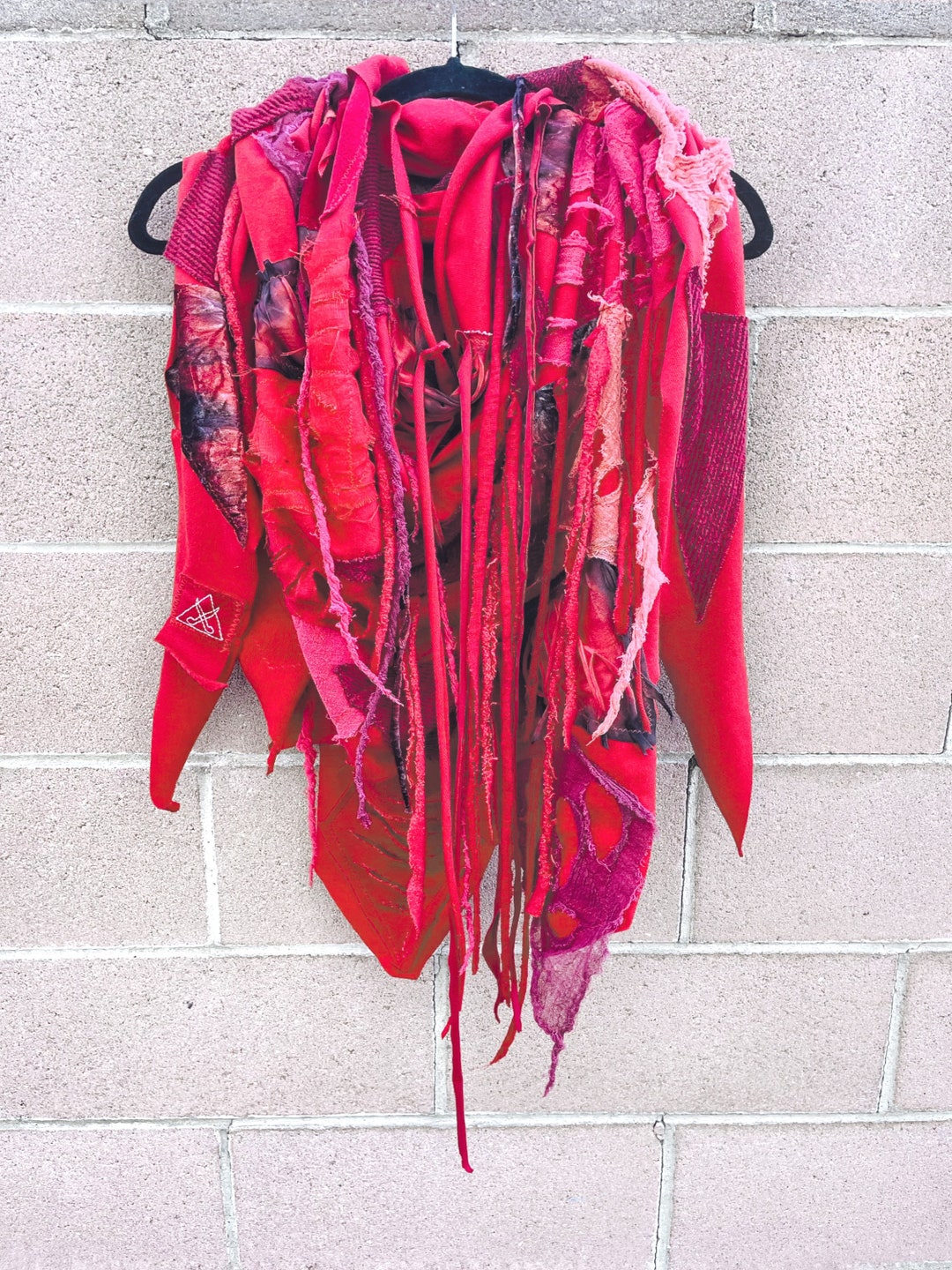 Handcrafted Red Distressed Scarf: Post-apocalyptic Halloween Costume - Etsy