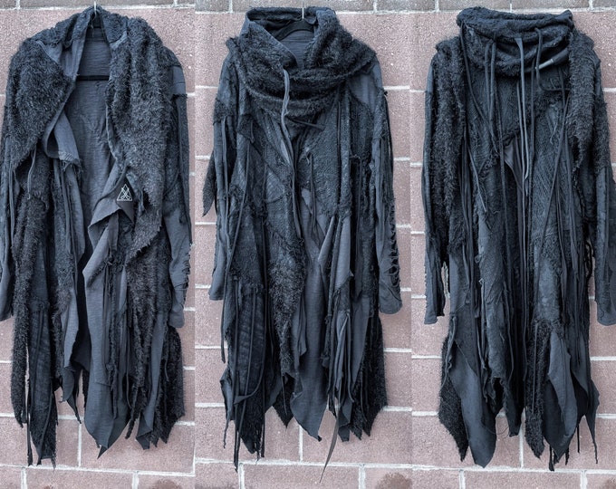 Distressed Black Hooded Scarf: Post-apocalyptic Halloween Burning Man ...