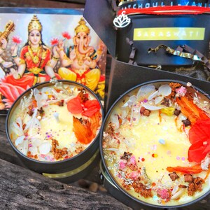 Meditation Candle, Saraswati, Flower Candle, Candle With Flowers ...