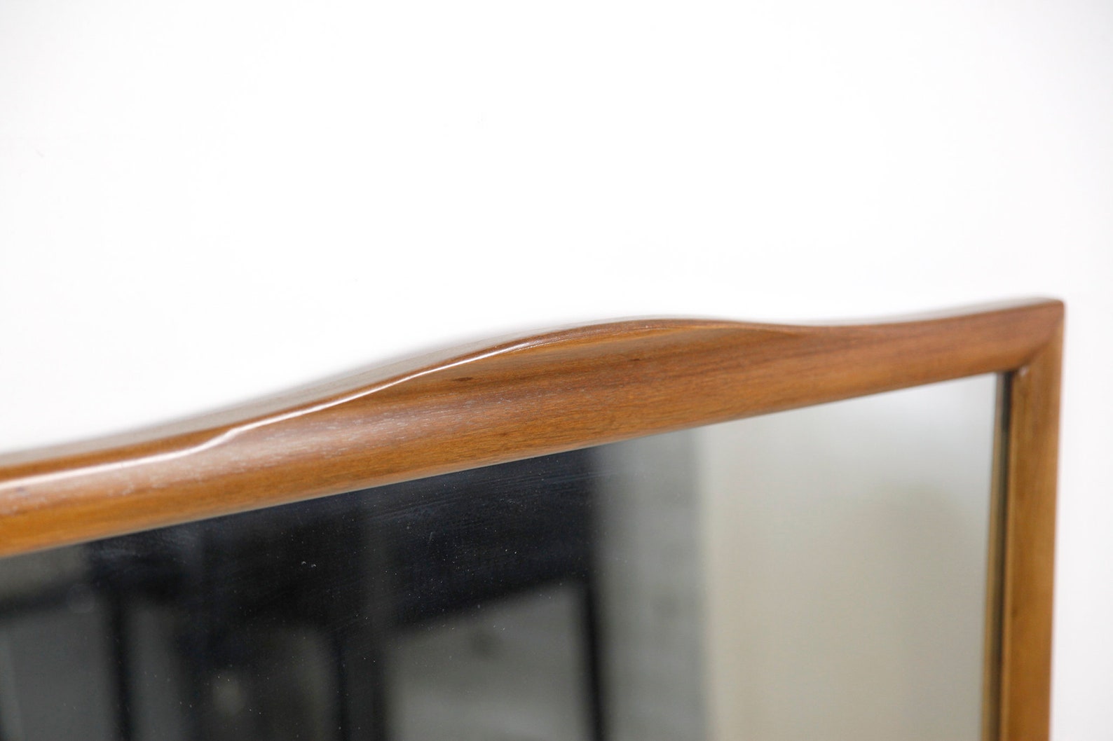 Vintage Mcm Rectangular Wood Framed Wall Hanging Mirror 46x30 | Etsy