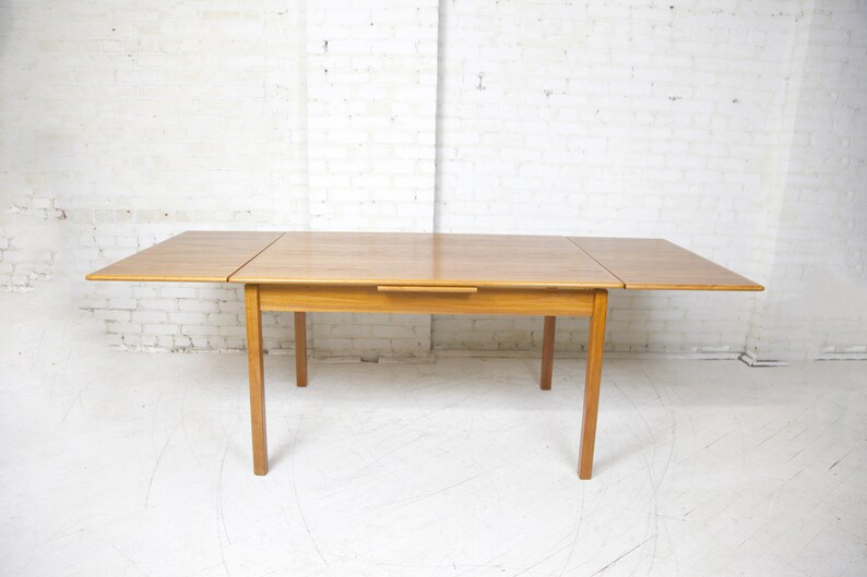 Vintage MCM Teak Dining Table With Extractable Leafs Free - Etsy