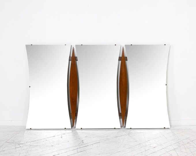 Vintage Mcm Wall Hanging Mirror With Sculptural Wood Details | Free ...
