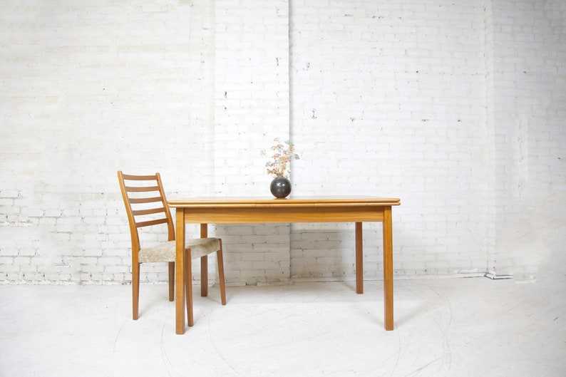 Vintage MCM Teak Dining Table With Extractable Leafs Free - Etsy