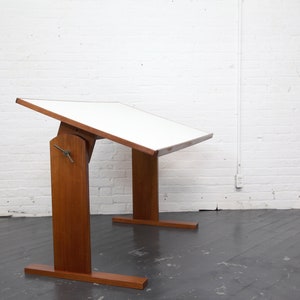 Vintage MCM Teak Drafting Table With Adjustable Table Top Free Delivery ...
