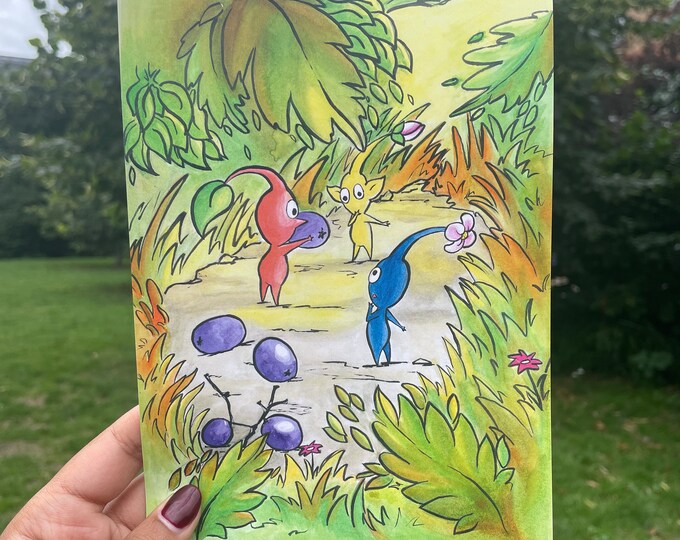 Pikmin Risograph Print - Etsy