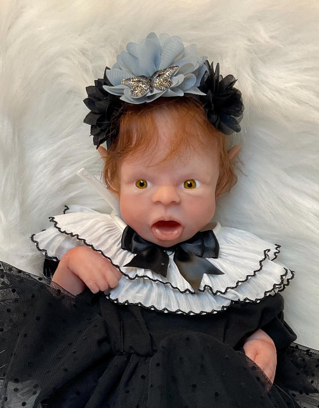 17” Vladik Full Body Silicone Baby Girl Vampire, Vampling Painted and ...