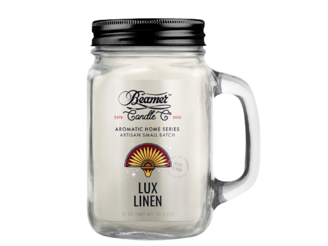 Beamer Candle Co. Candle Aromatic Home Series 12oz Glass Mason Jar W ...