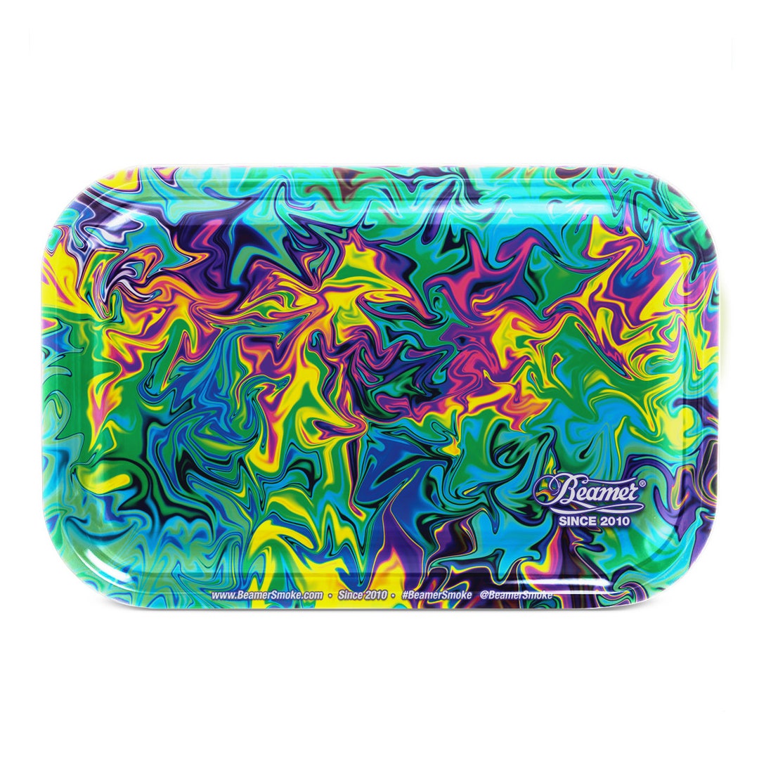Beamer Medium Metal Rolling Tray, Dark Trippy Design - 10.75” X 6.25 ...