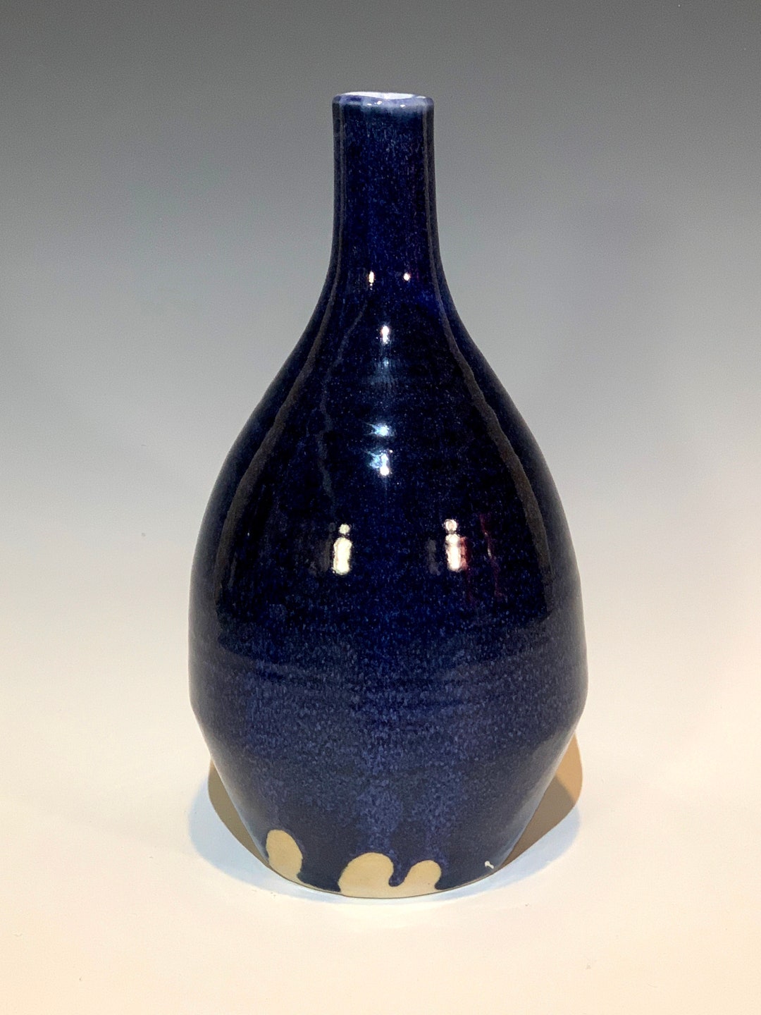 Deep Blue Bottle Vase - Etsy