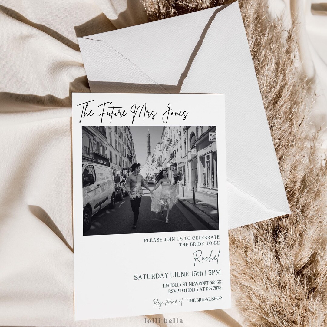 Polaroid Bridal Shower Invitation, Minimalist Invite, Modern, Bridal ...