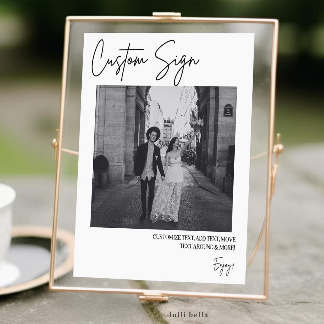 Polaroid Custom Sign, Custom Photo, Wedding Sign, Bridal Shower, Baby ...