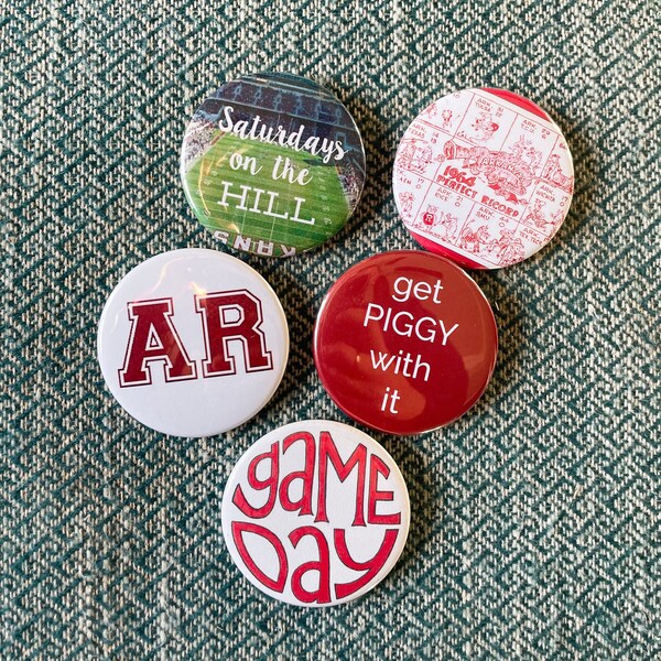 Arkansas Game Day Buttons - Etsy