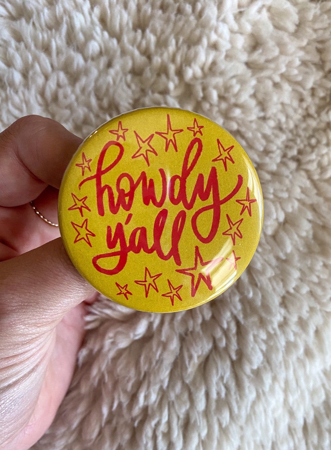 Howdy Y’all Pinback Button - Etsy