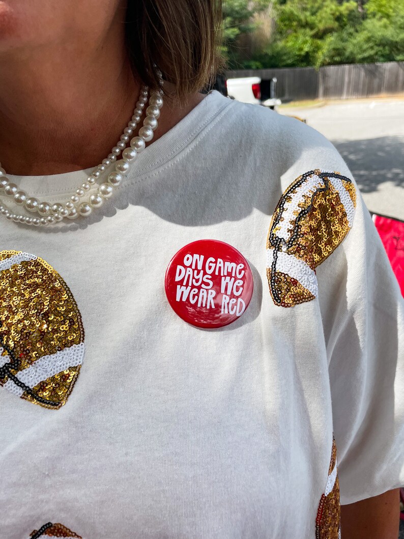 On Gamedays We Wear Red Pinback Button | Arkansas Game Day | College ...